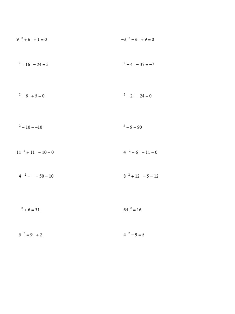 Algebra 1X - Quadratic Equations - Review | PDF | Quadratic Equation ...