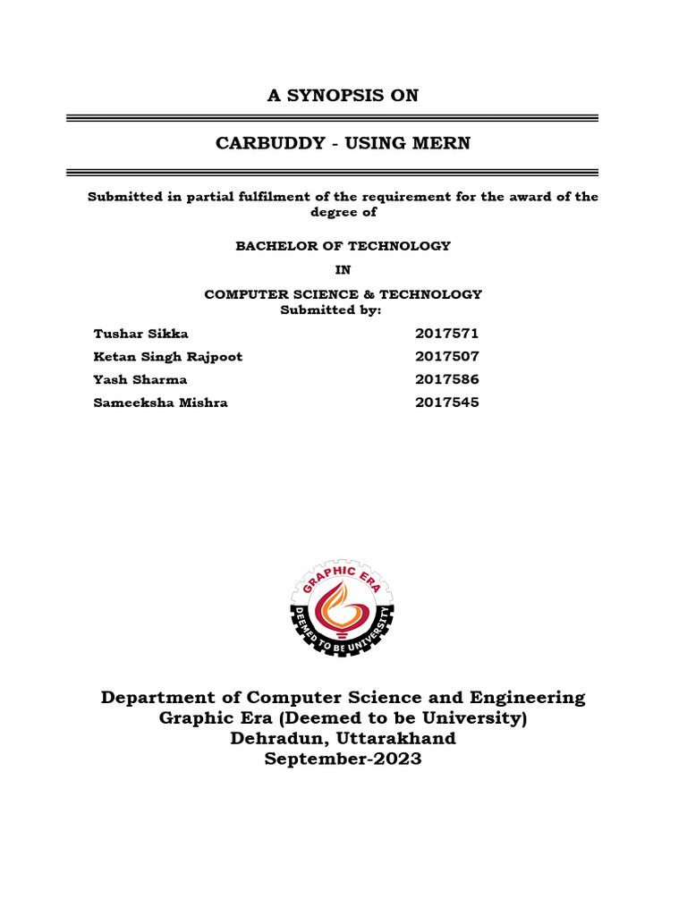 Cse Major Project Synopsis Yash Tushar Ketan | PDF | Mobile App | Commuting
