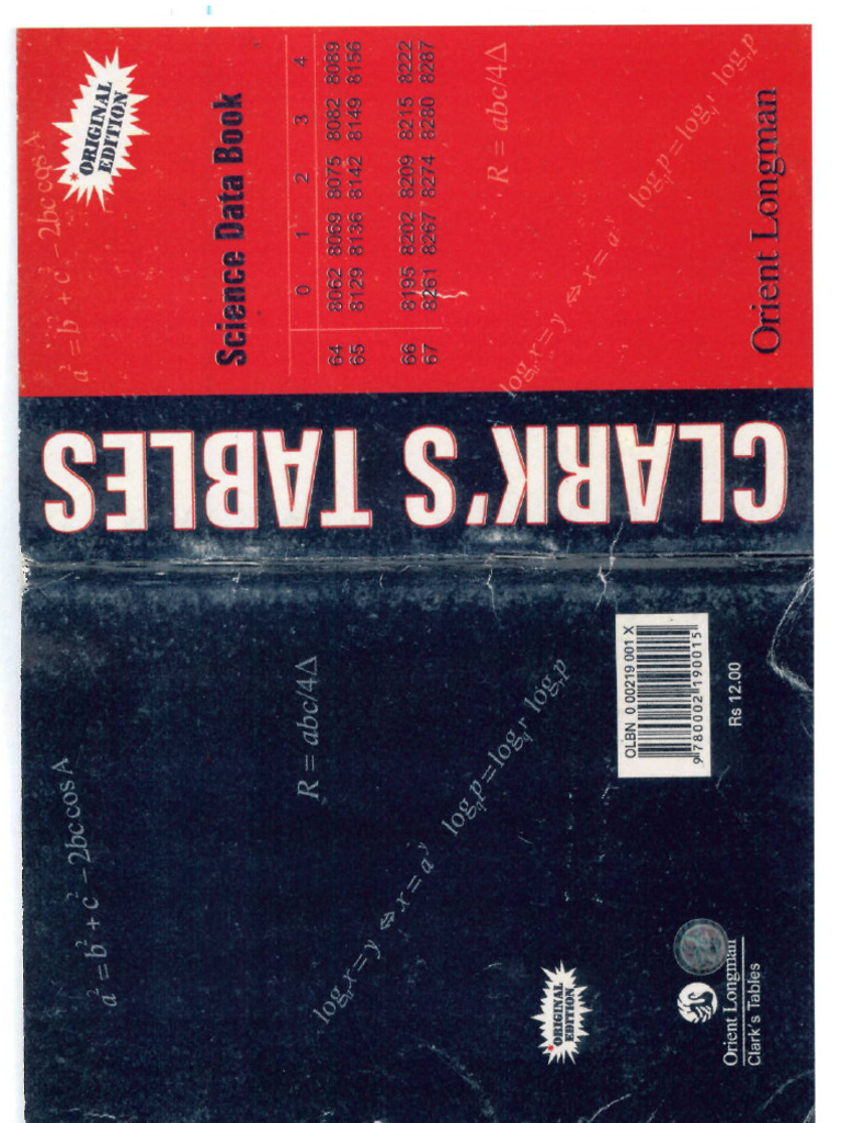 Clarks Tables Math Book | PDF