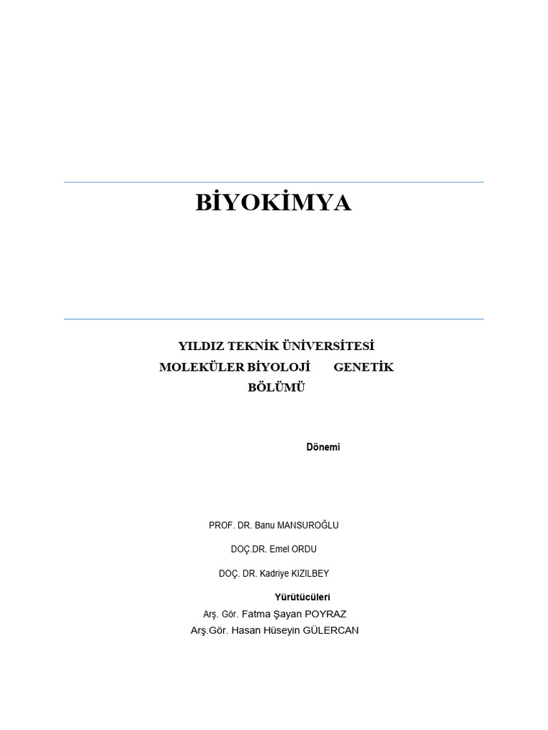 Biyokimya Laboratuvar Foyu 2024 2025 Bahar Donemi - 2 | PDF