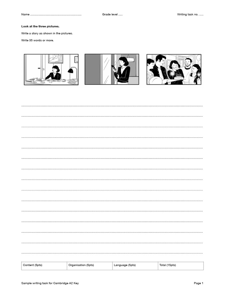 Cambridge A2 Key Writing (Surprise Party) | PDF