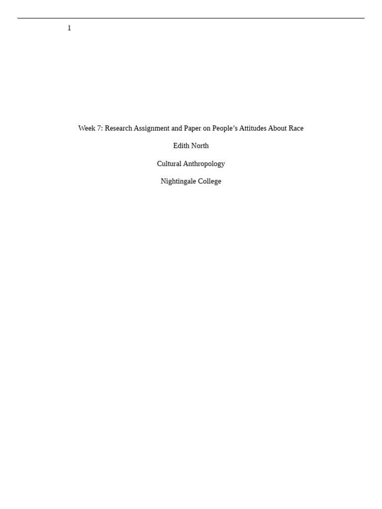 Anthropology WK7 Research Paper | PDF | Race (Human Categorization ...