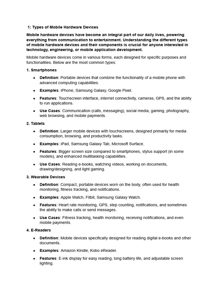 Mobile -Types, Hardware and Software | PDF | Ios | Android (Operating System)