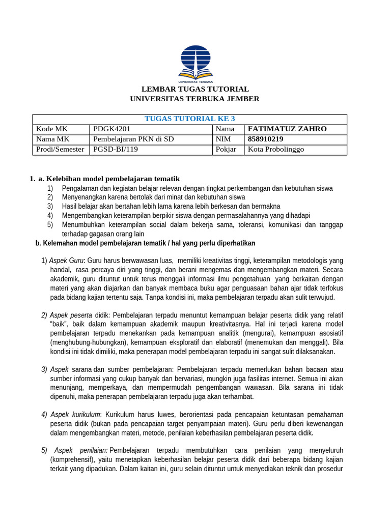 Fatimatuz Zahro TT3 PKN | PDF