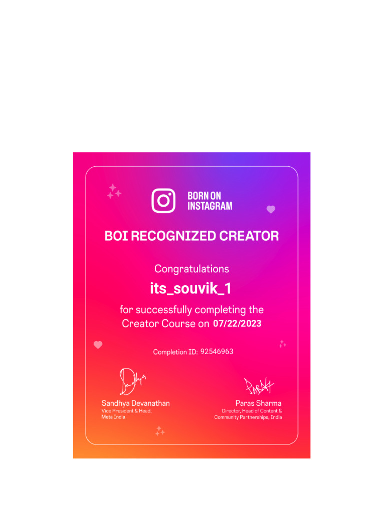 Creator Course - Born On Instagram | PDF