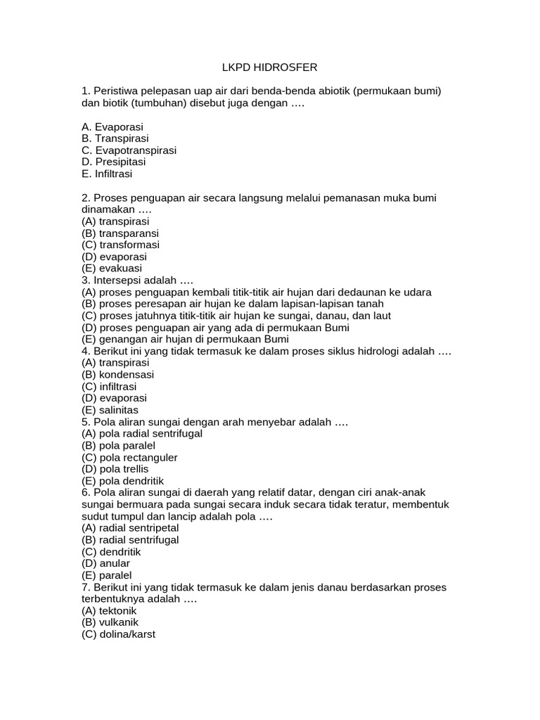 Proses Hidrologi dan Intersepsi Air | PDF