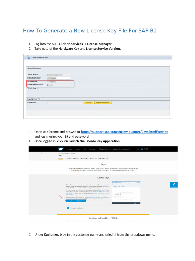 How To Generate A New License Key File For SAP B1 | PDF
