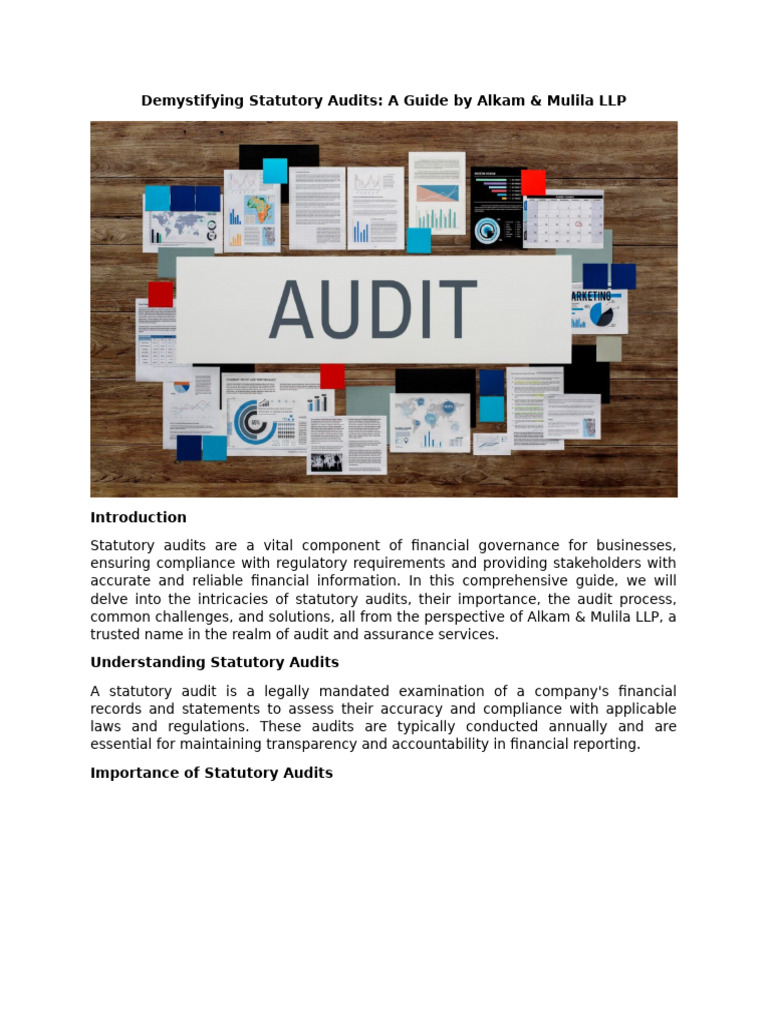 Demystifying Statutory Audits | PDF | Audit | Internal Control