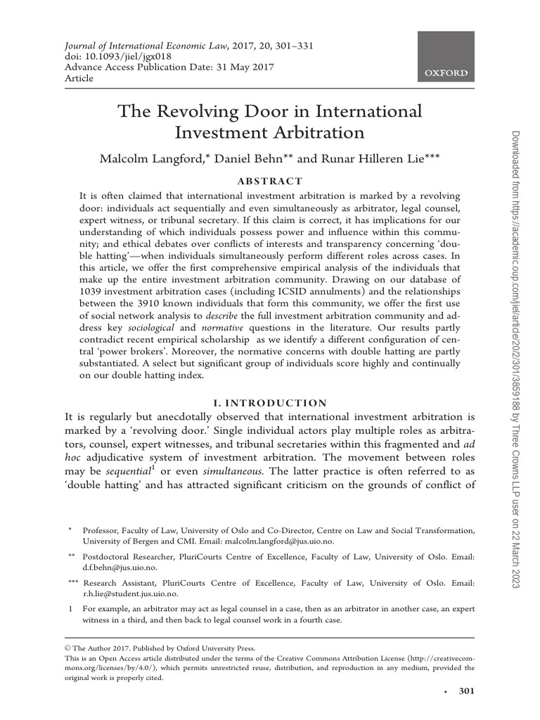 16.3 - Malcolm Langford and Daniel Behn, The Revolving Door in ...
