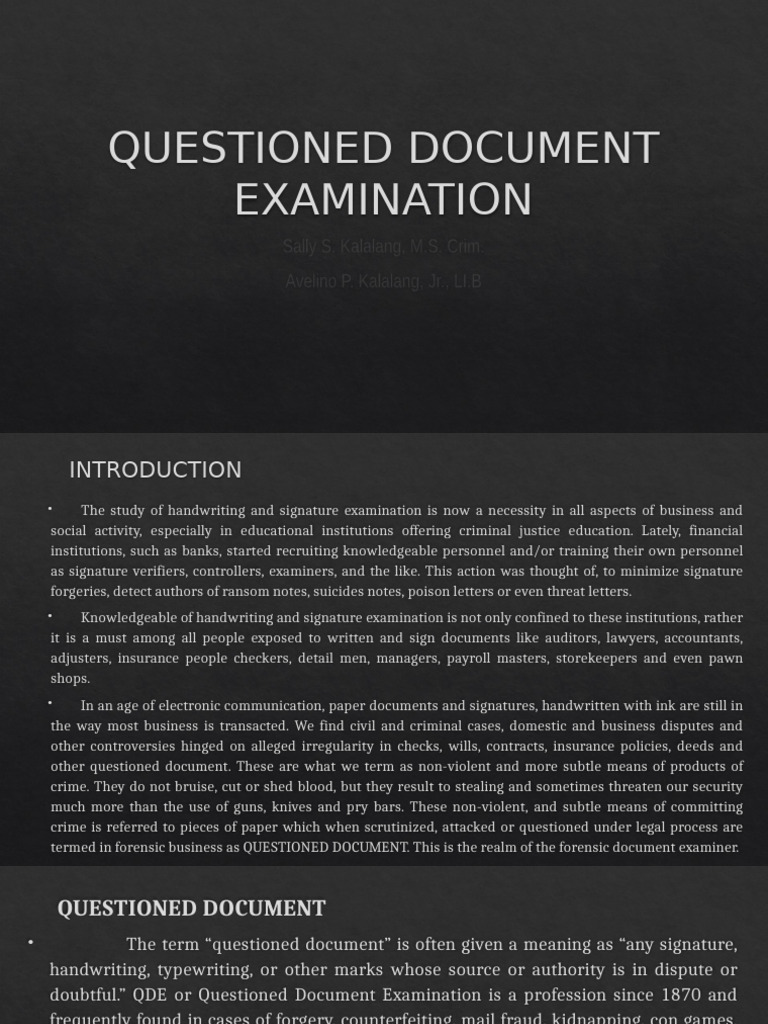 Questioned Document Examination | PDF | Ink