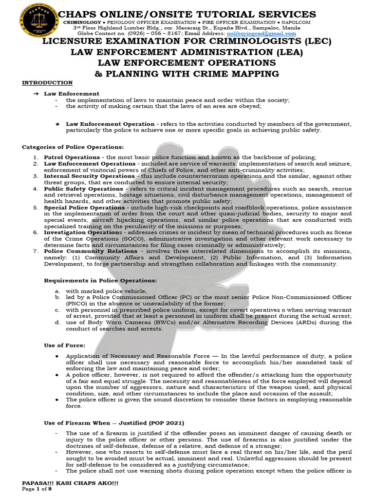 Law Enforcement Operations Overview | PDF | Police | Geographic ...