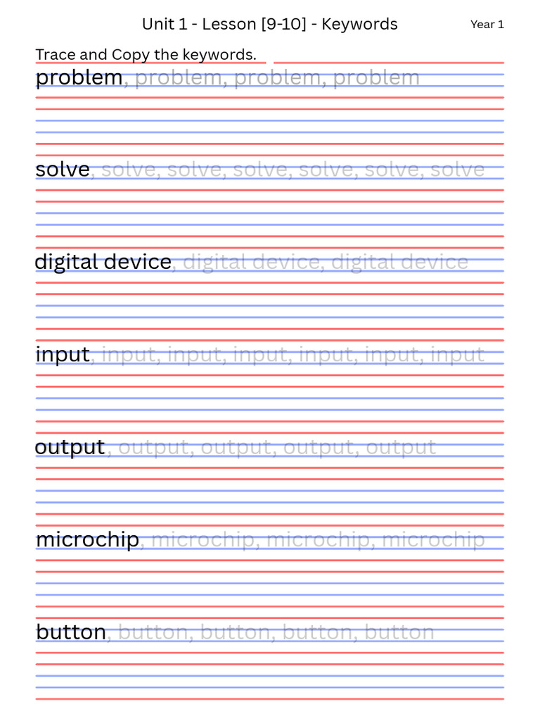 Y1 Unit 1 Lesson 9 & 10 | PDF