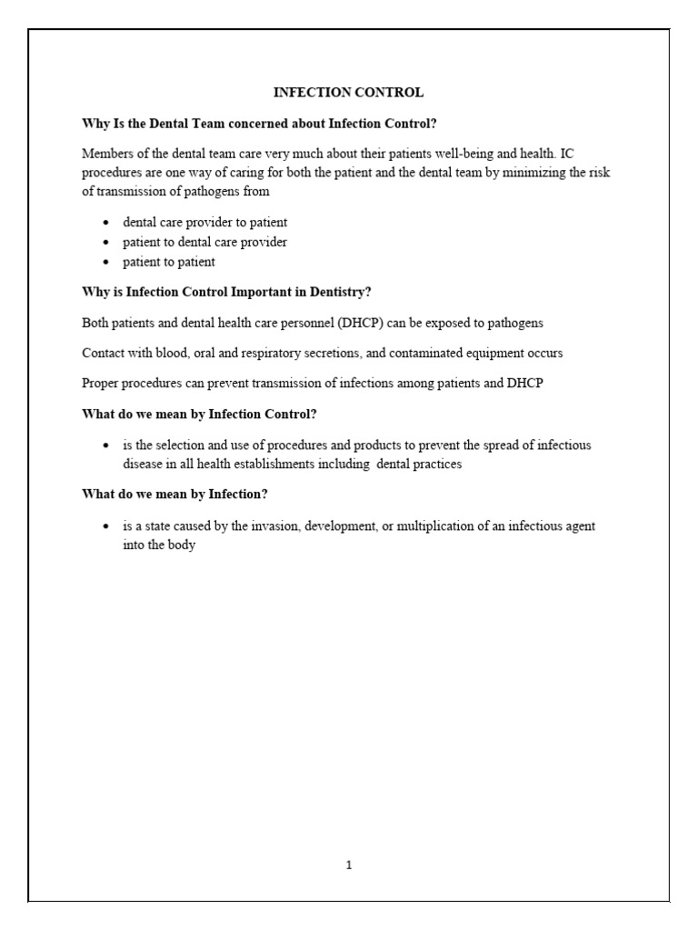 Infection Control Notes | PDF | Sterilization (Microbiology) | Infection