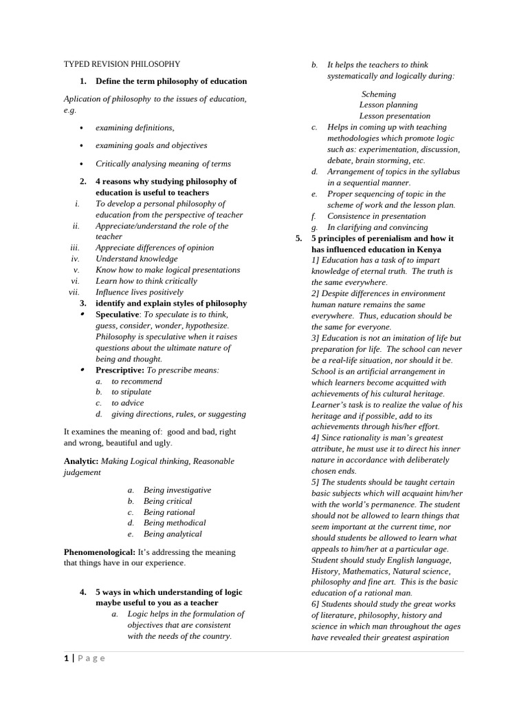 Philosophy of Education Explained | PDF | Knowledge | Deductive Reasoning