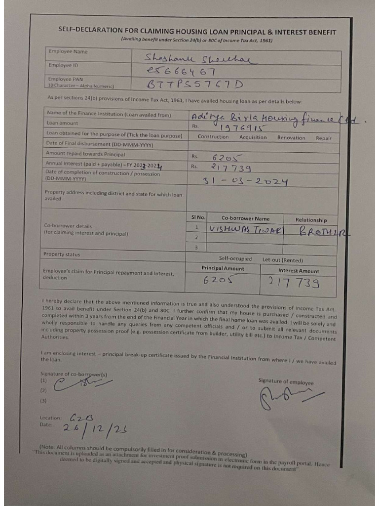 Home Declaration | PDF