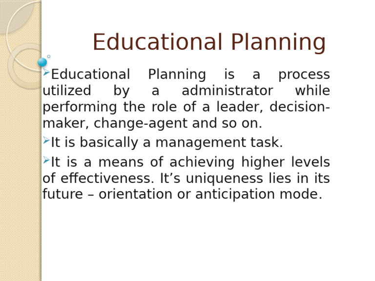 Educational Planning | PDF