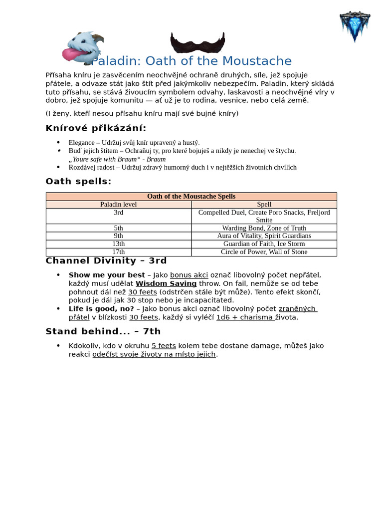 Oath of Moustache | PDF