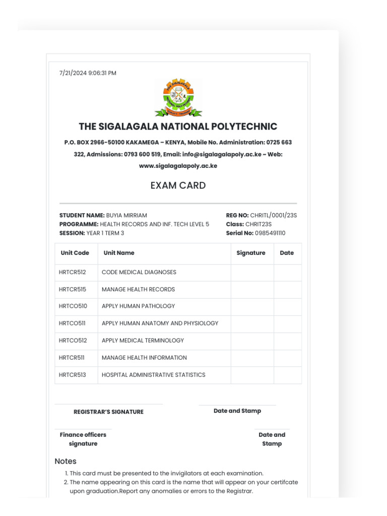 Sigalagala National Polytechnic | PDF