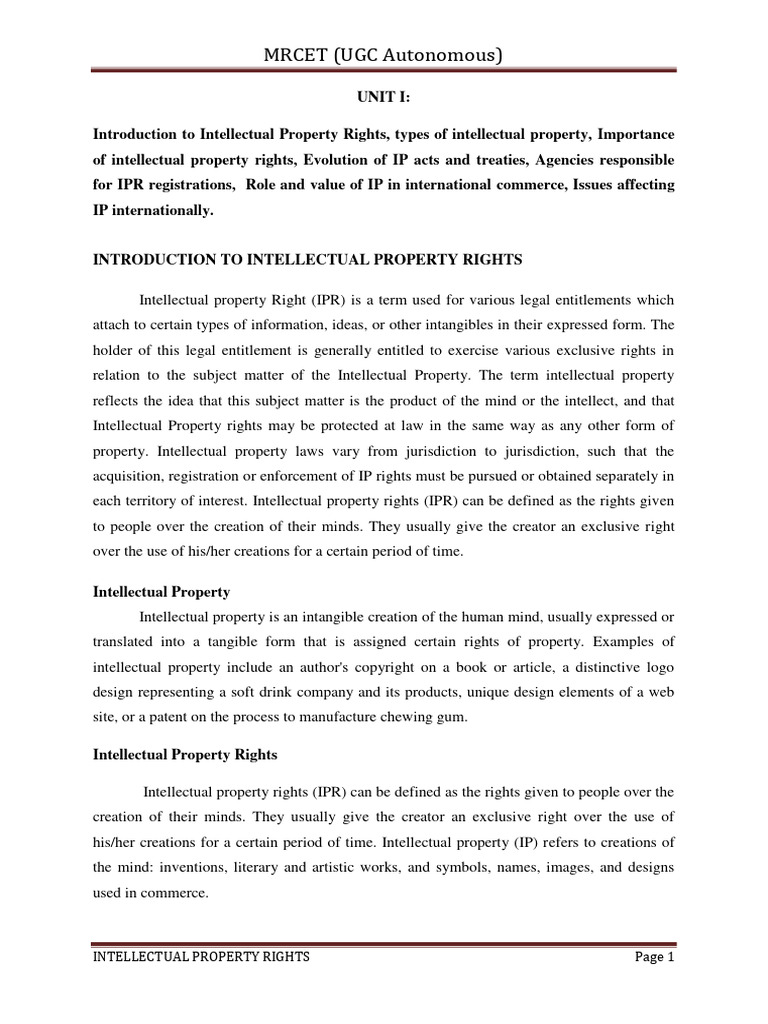 IPR Digital Notes 12 21 | PDF | Intellectual Property | Trade Secret