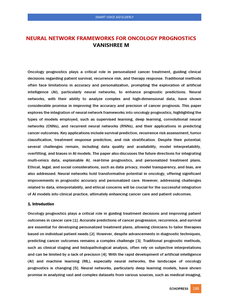 Neural Network Frameworks For Oncology Prognostics | PDF | Personalized ...