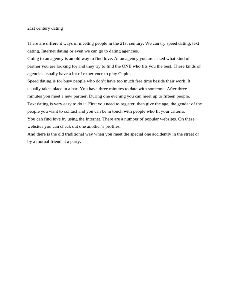 21st Century Dating Pdf