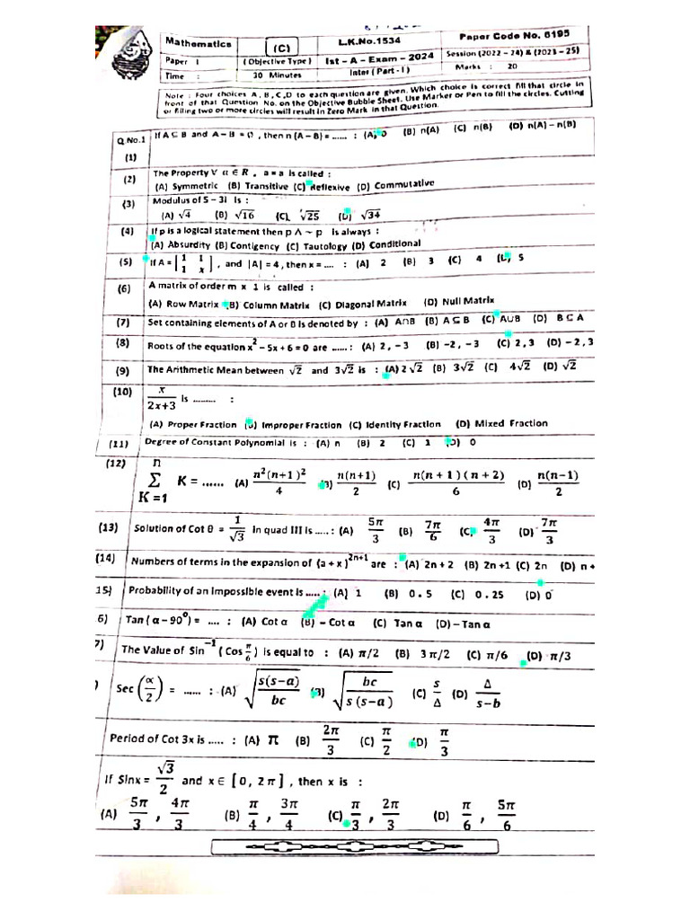 2024 Paper Math | PDF