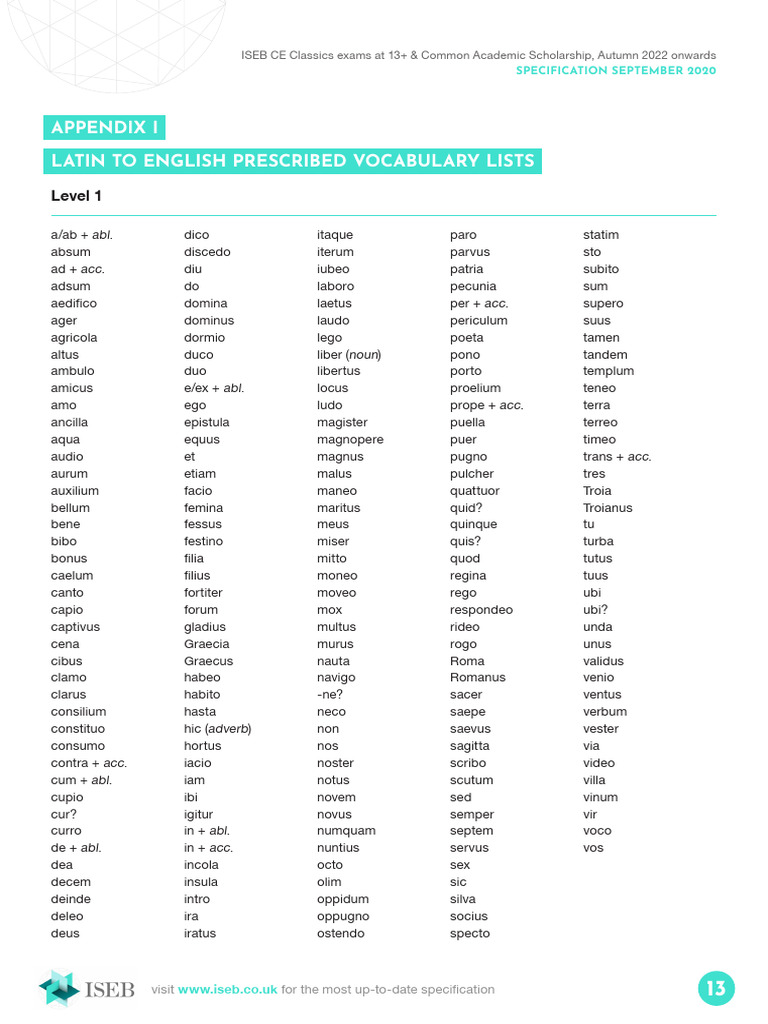 Latin Vocab | PDF