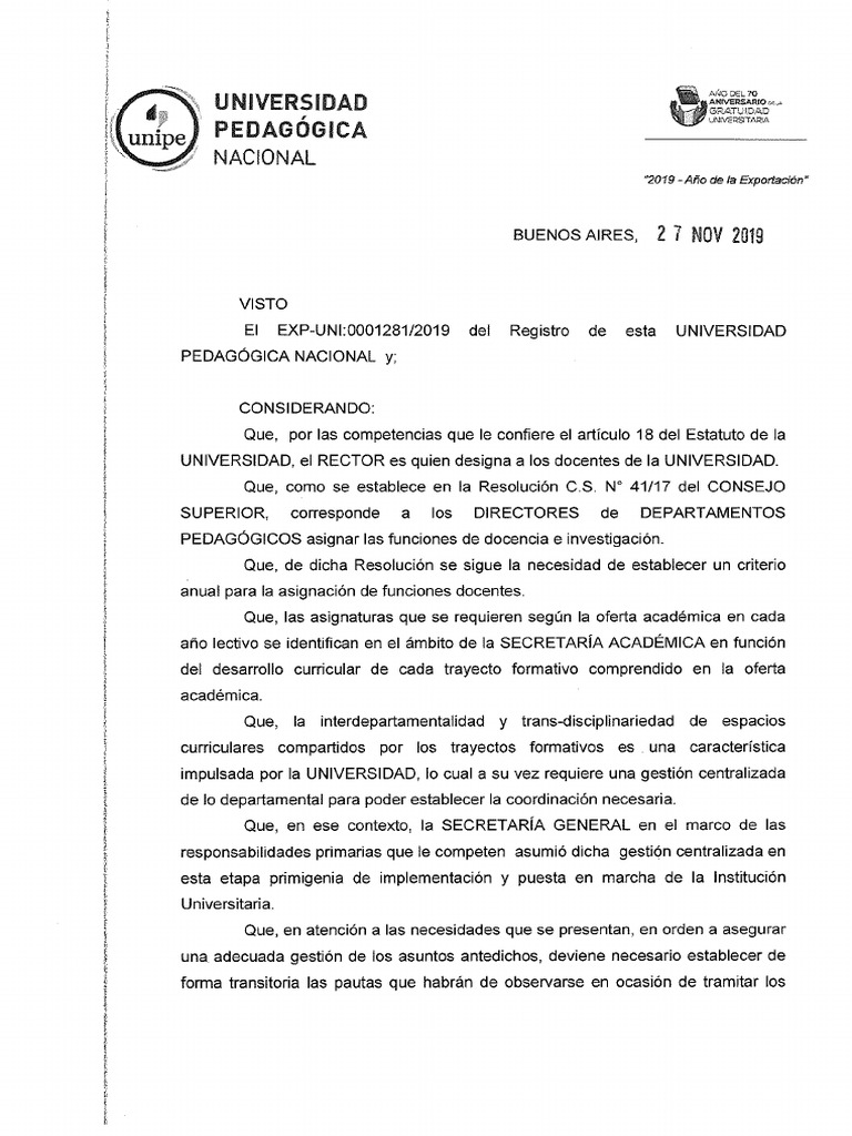 Dispo. SG 3-19 Pautas para Observar en Ocasión de Tramitar Servicios Académicos - Desig ...