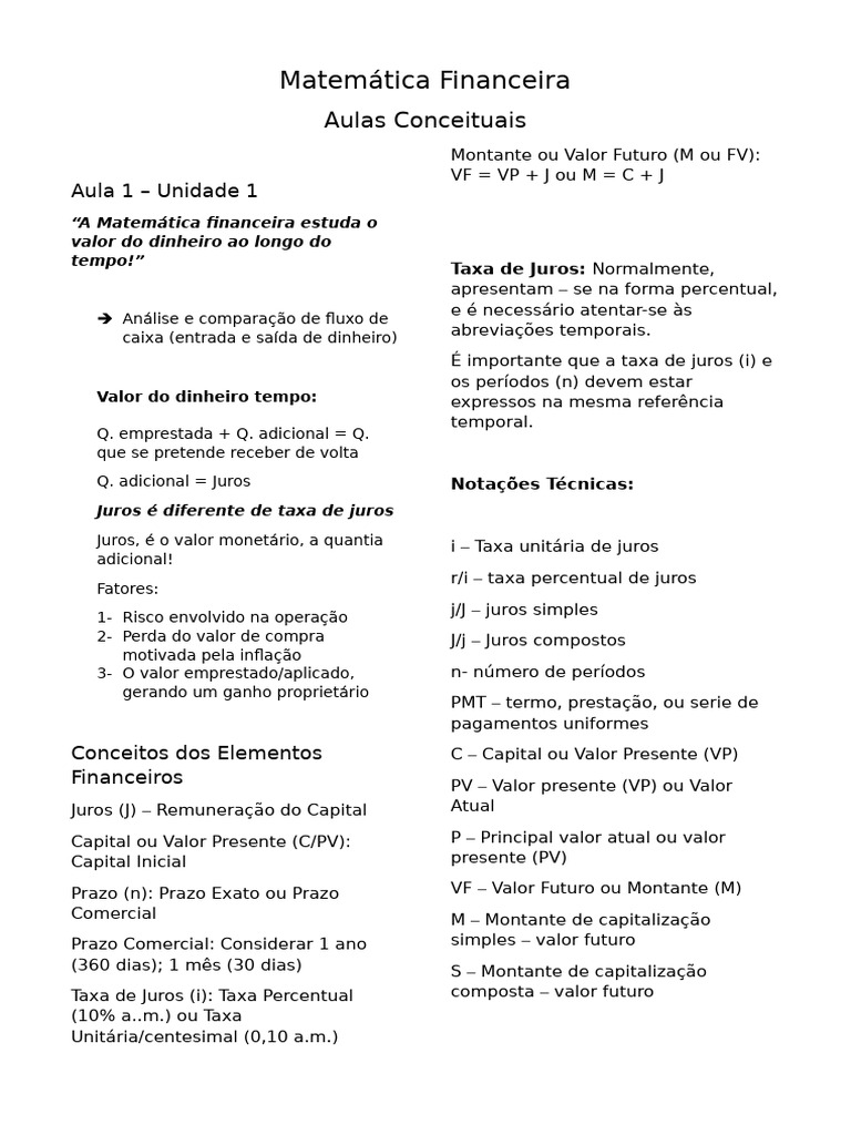 Fundamentos de Matemática Financeira | PDF | Juros | Finanças Matemáticas