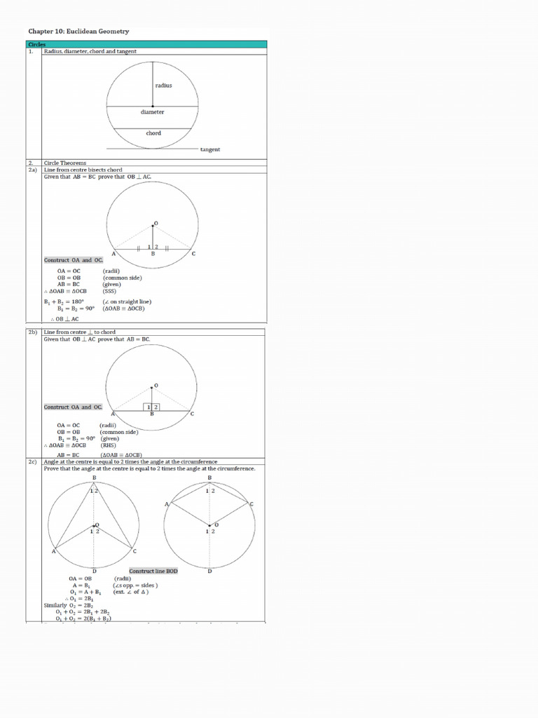 Euclidean Geometry grade 12 notes | PDF