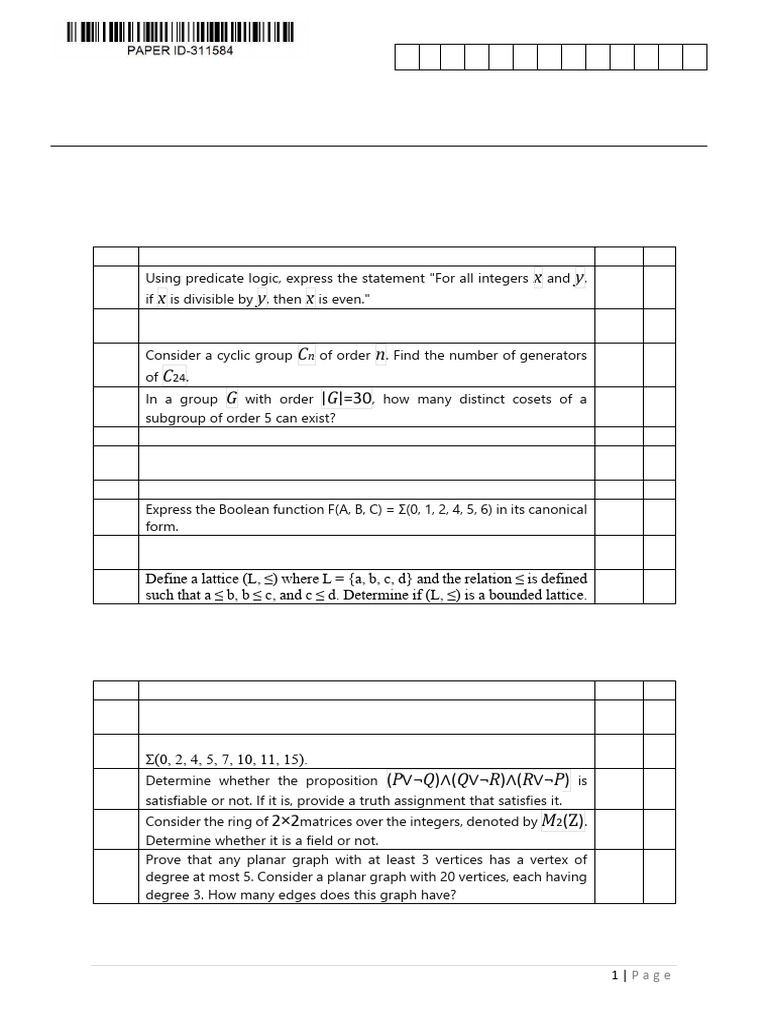 Kcs303 Discrete Structures & Theory of Logic 2023-24 | PDF | Vertex ...