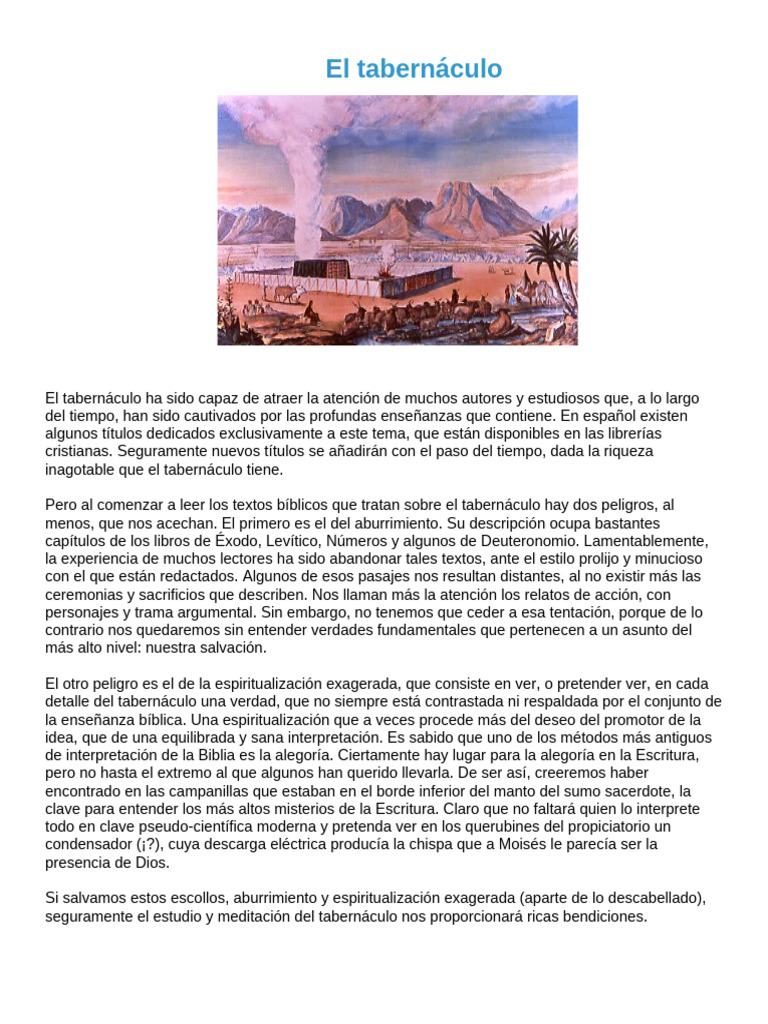 EL TABERNACULO | PDF | Pecado | Libro de levítico