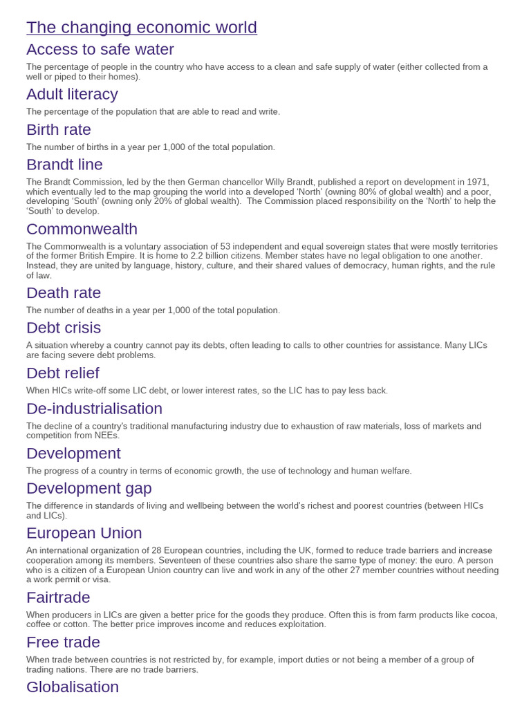 Key Concepts in Global Development | PDF | Purchasing Power Parity ...