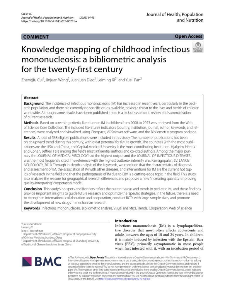 Cui 2025 J Health Popul Nutr-2 | PDF | Medical Specialties