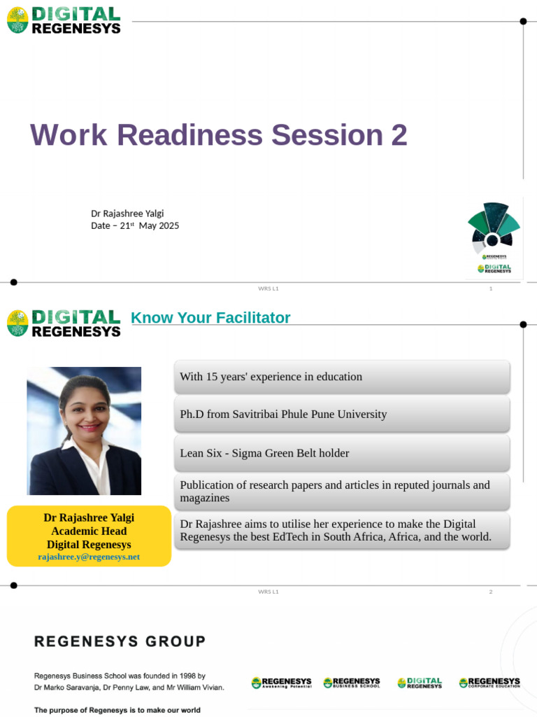 Enhancing Work Readiness Skills | PDF | Nonverbal Communication | Résumé