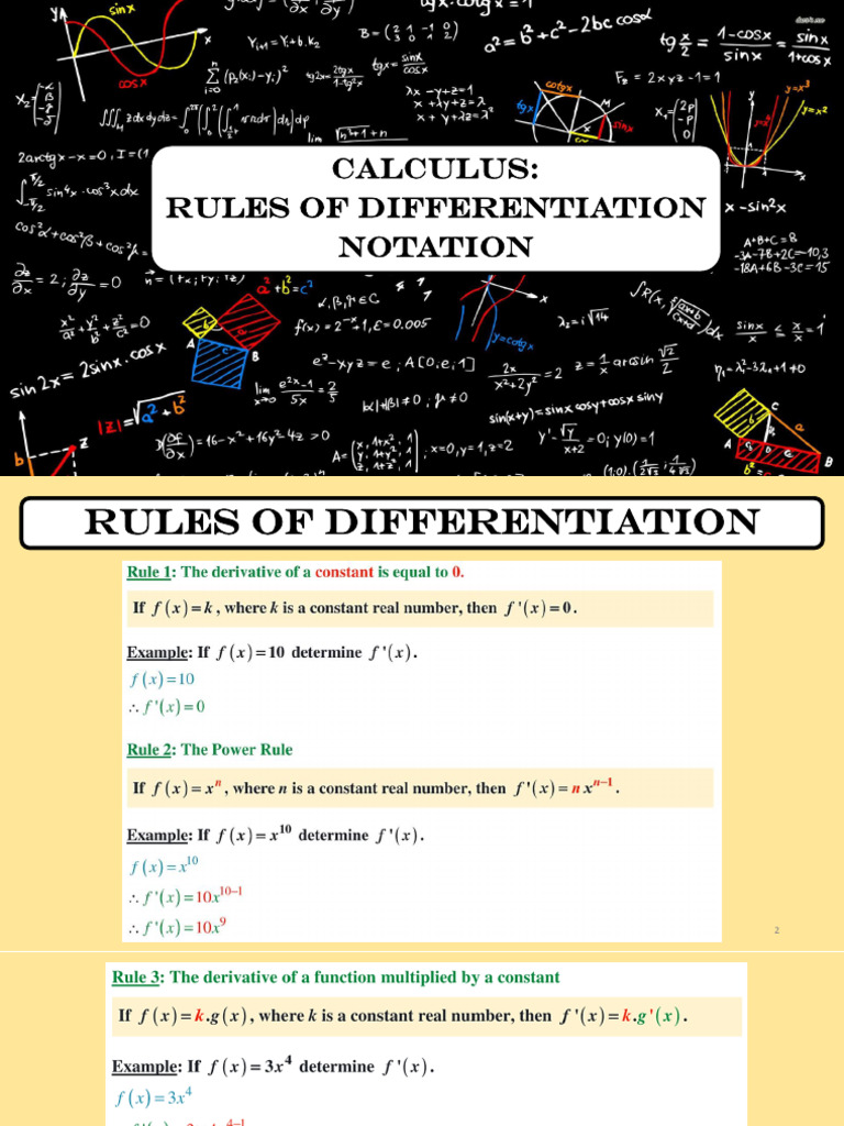 2.2 CALCULUS PART 2 (Rule of Diff and Not) | PDF