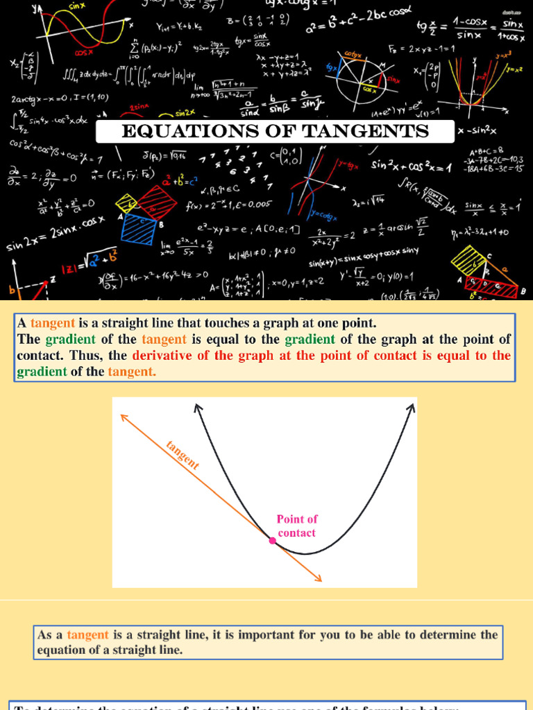 Calculus Part 4 Tangent Equations | PDF
