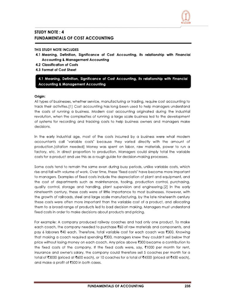 Costing | PDF
