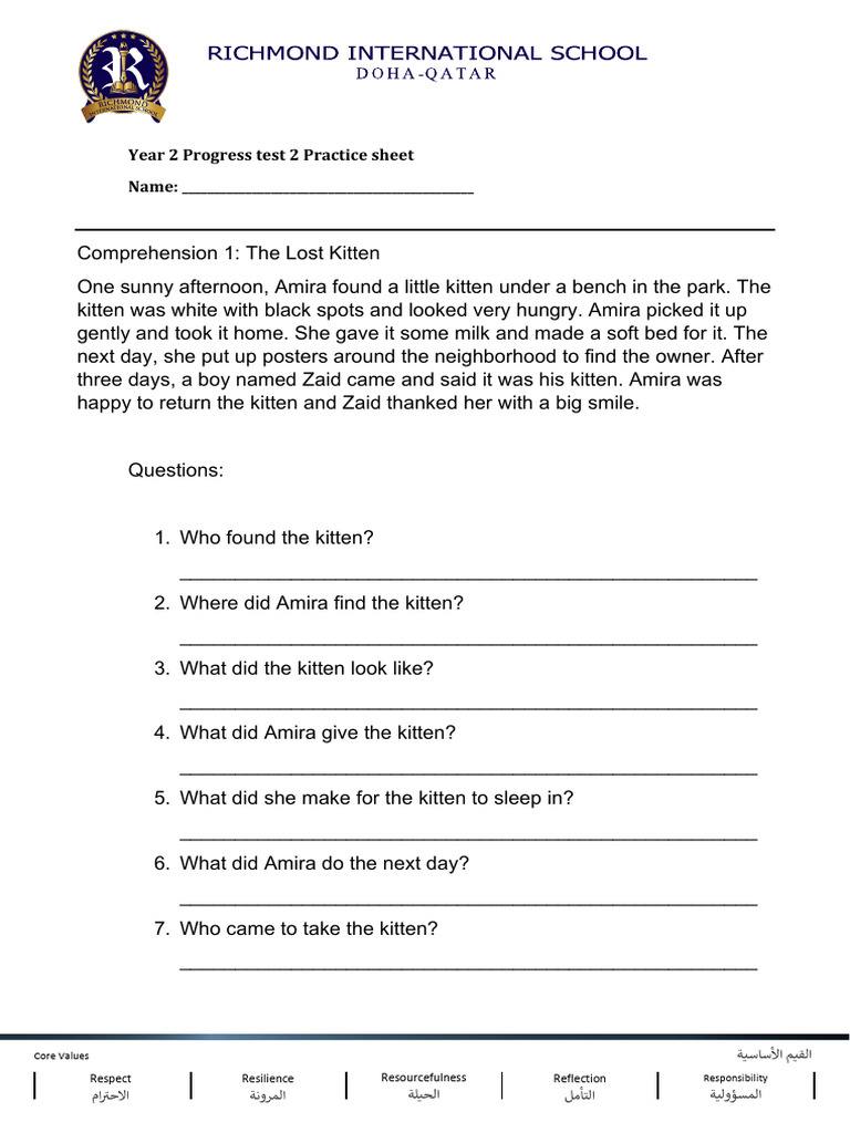 Progress Test 2 Worksheet T3 | PDF | Noun | Adjective