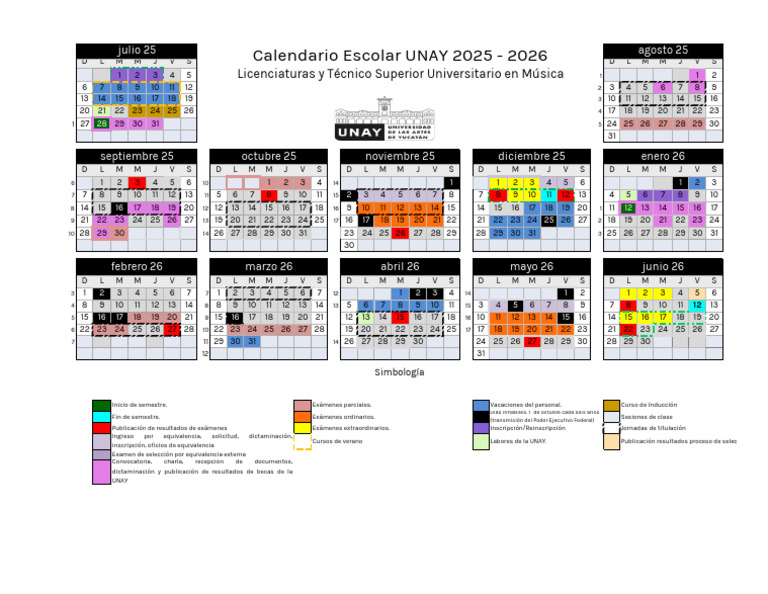 CALENDARIO-2025-2026-29SEP2023 Licenciaturas - TSU | PDF