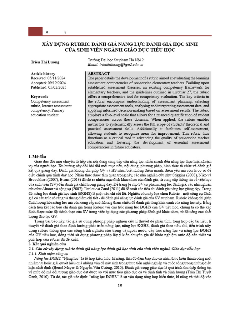 Xy DNG Rubric NH Gi NNG LC NH Gi HC Sinh CA Sinh Vin NGNH Gio DC Tiu HC ...