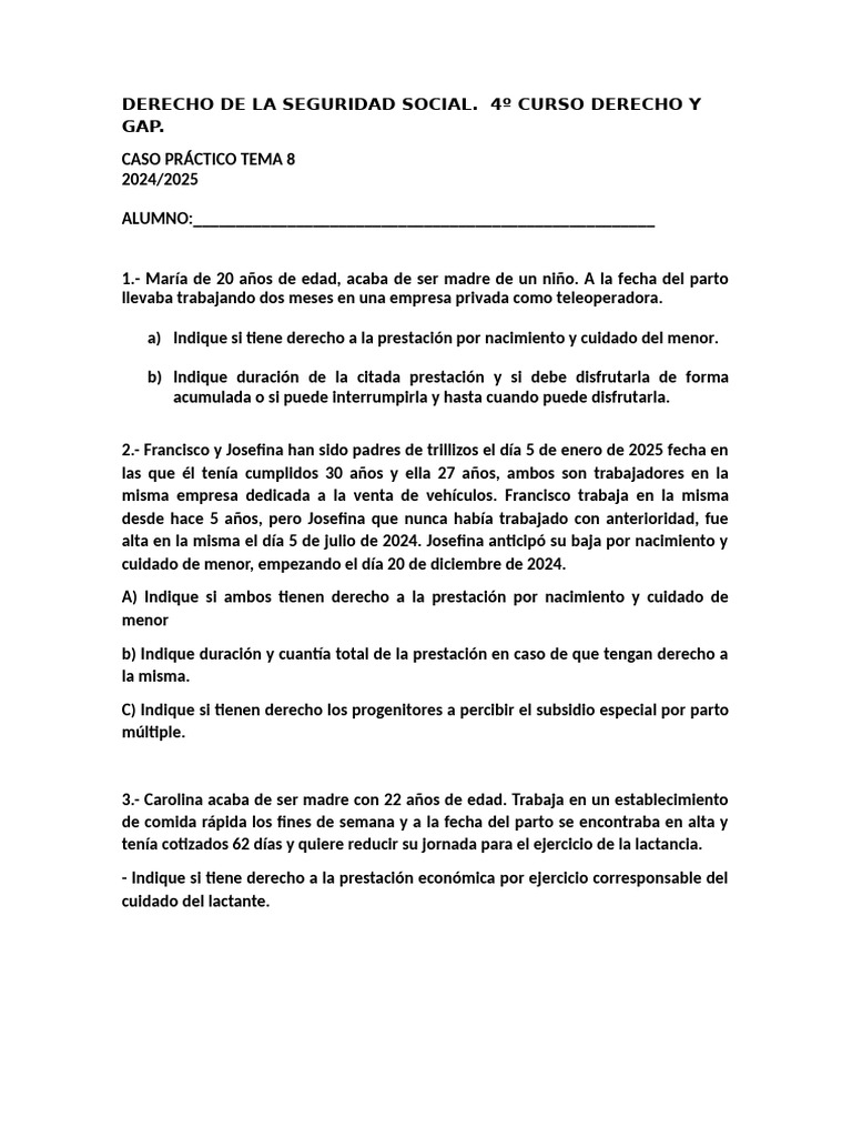 CP Tema 8 Nacimiento y Cuidado Del Menor. 8 | PDF | Politica social