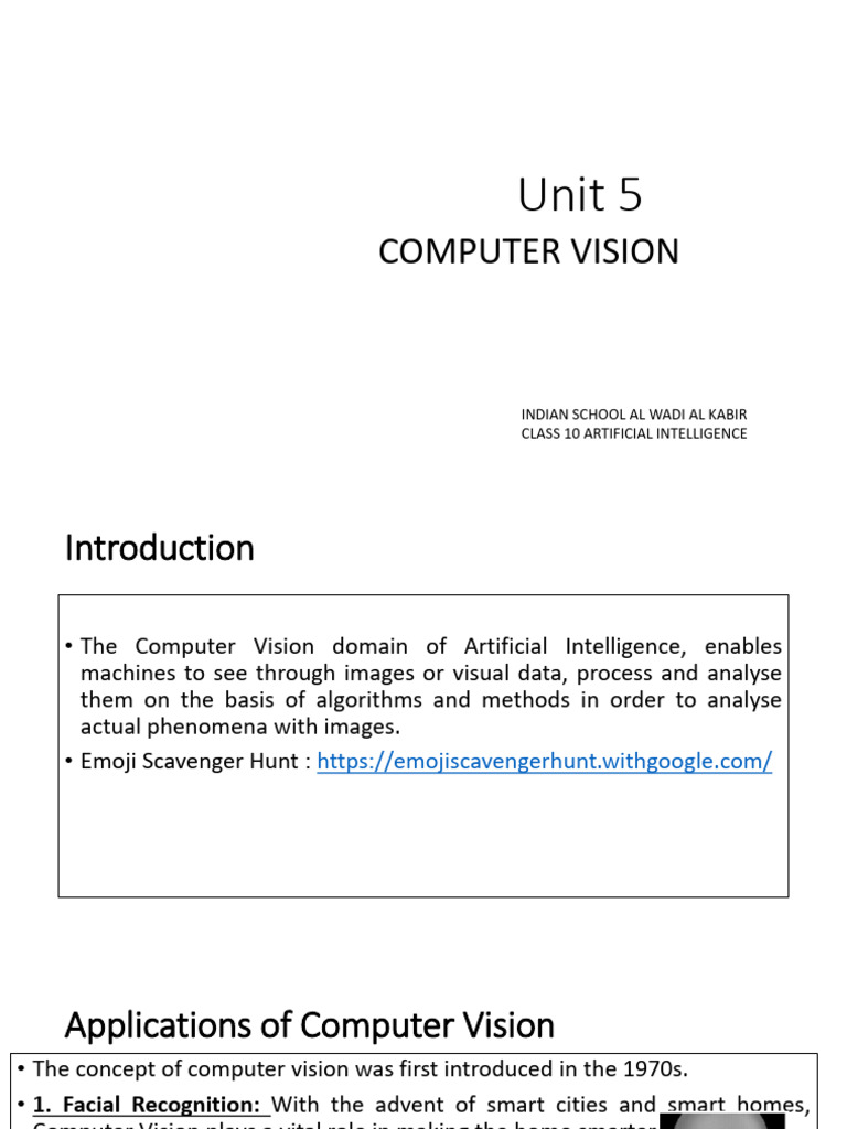 6960795-Class10 Ai Partb Unit5 Computervision | PDF | Image Resolution | Computer Vision