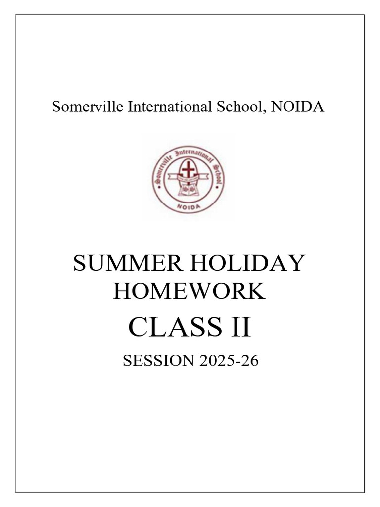 Summer Holiday Homework - Class 2 | PDF