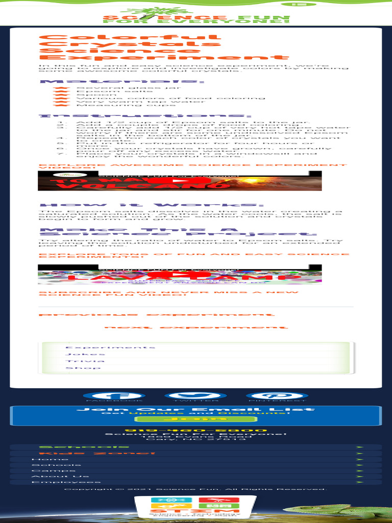 Colorful Crystals Science Experiment - Science Fun | PDF