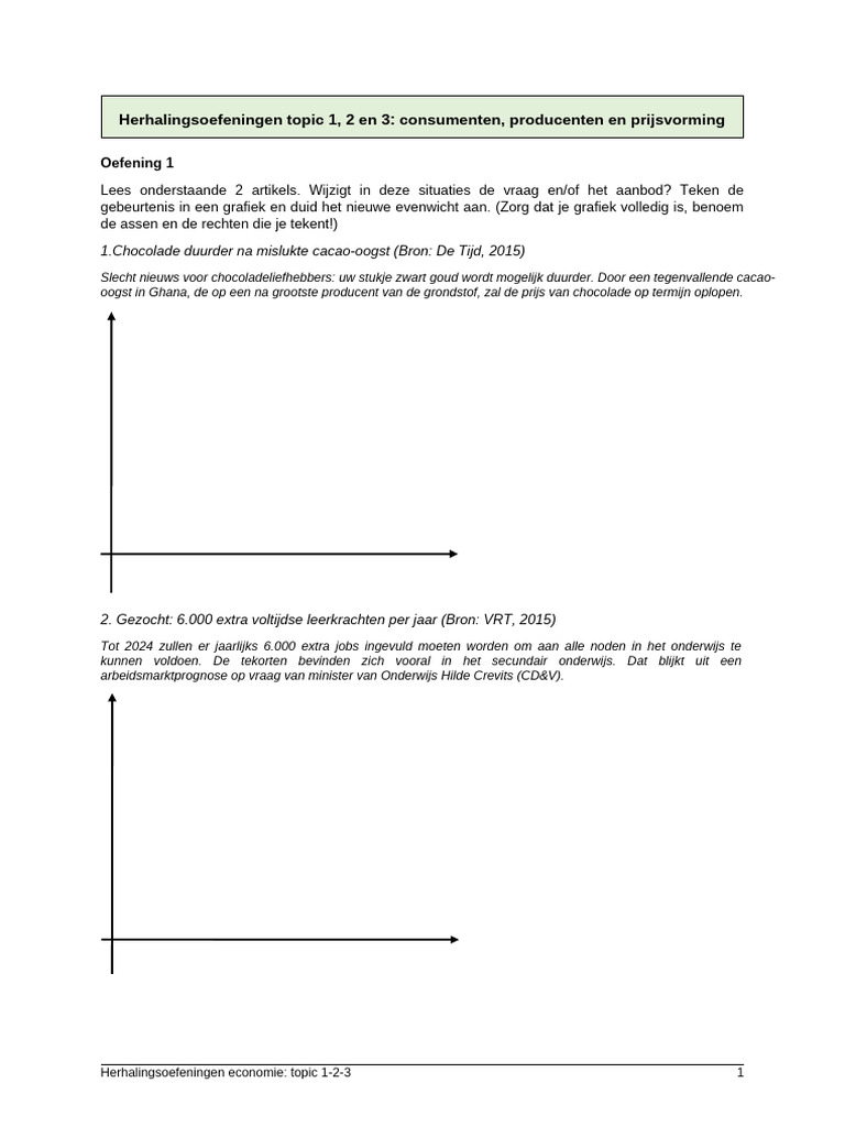 Herhalingsoefeningen Topic 1-2-3 | PDF