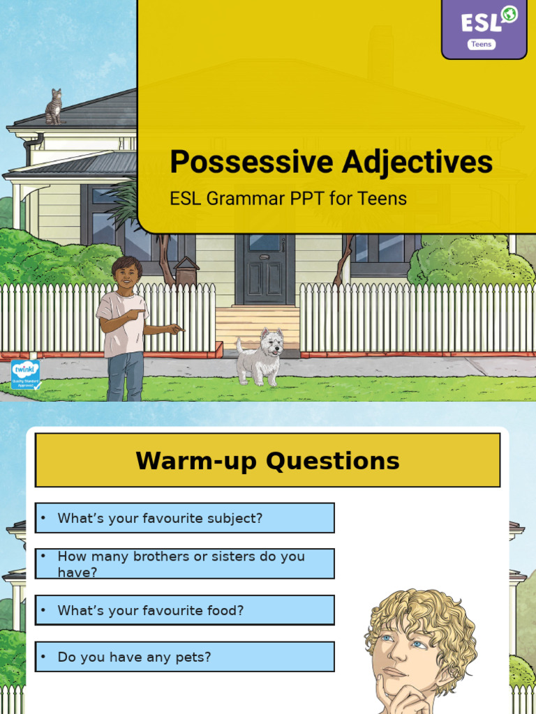 ESL Possessive Adjectives Guide | PDF | Grammatical Number | Pronoun