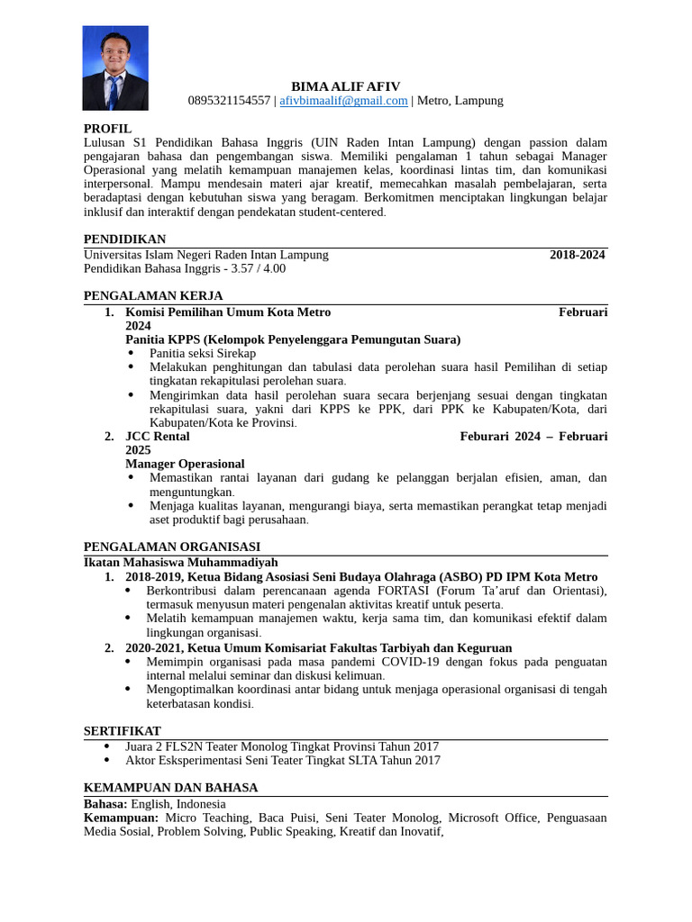 CV. Bima Alif Afiv | PDF