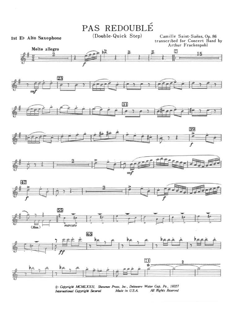 Pas Redouble - Saxophone Also 1st Eb | PDF