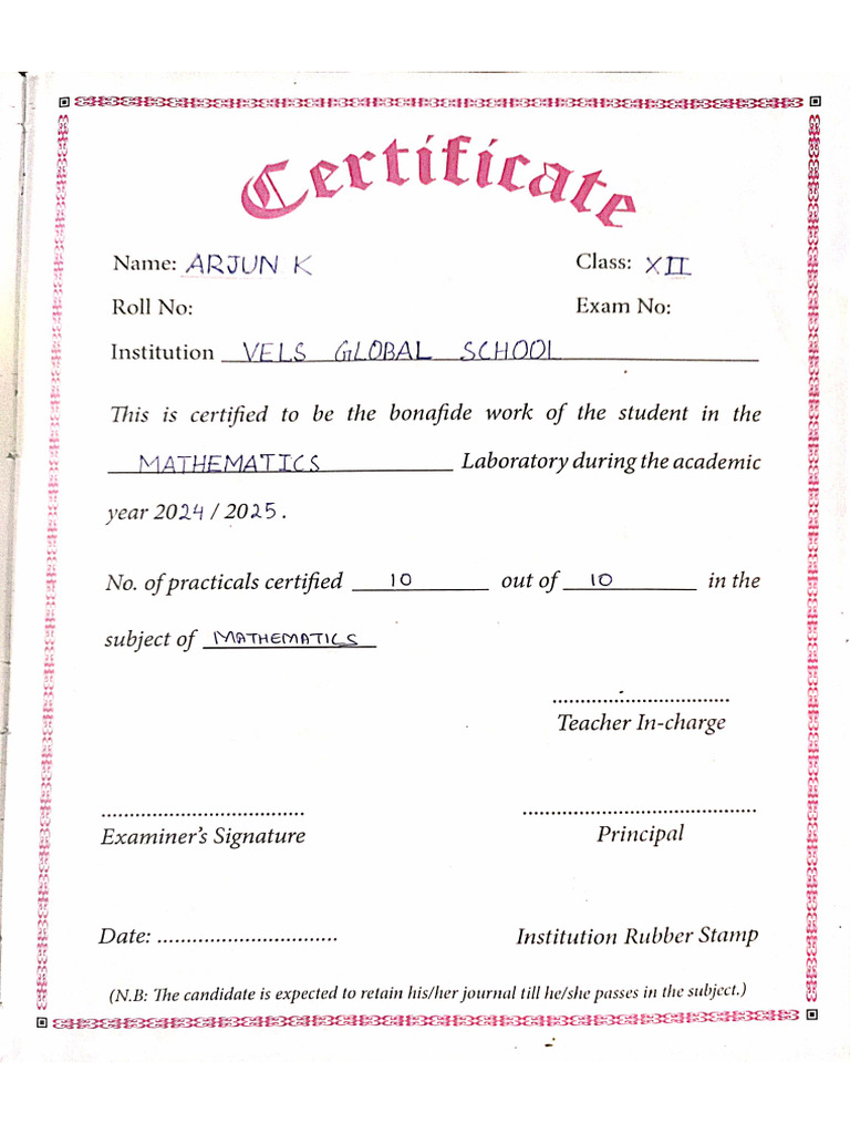 Maths Record Grade 12 | PDF